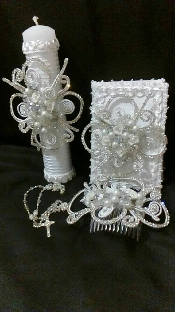 Items similar to First Communion candle set, Comb head, set sail, first ...