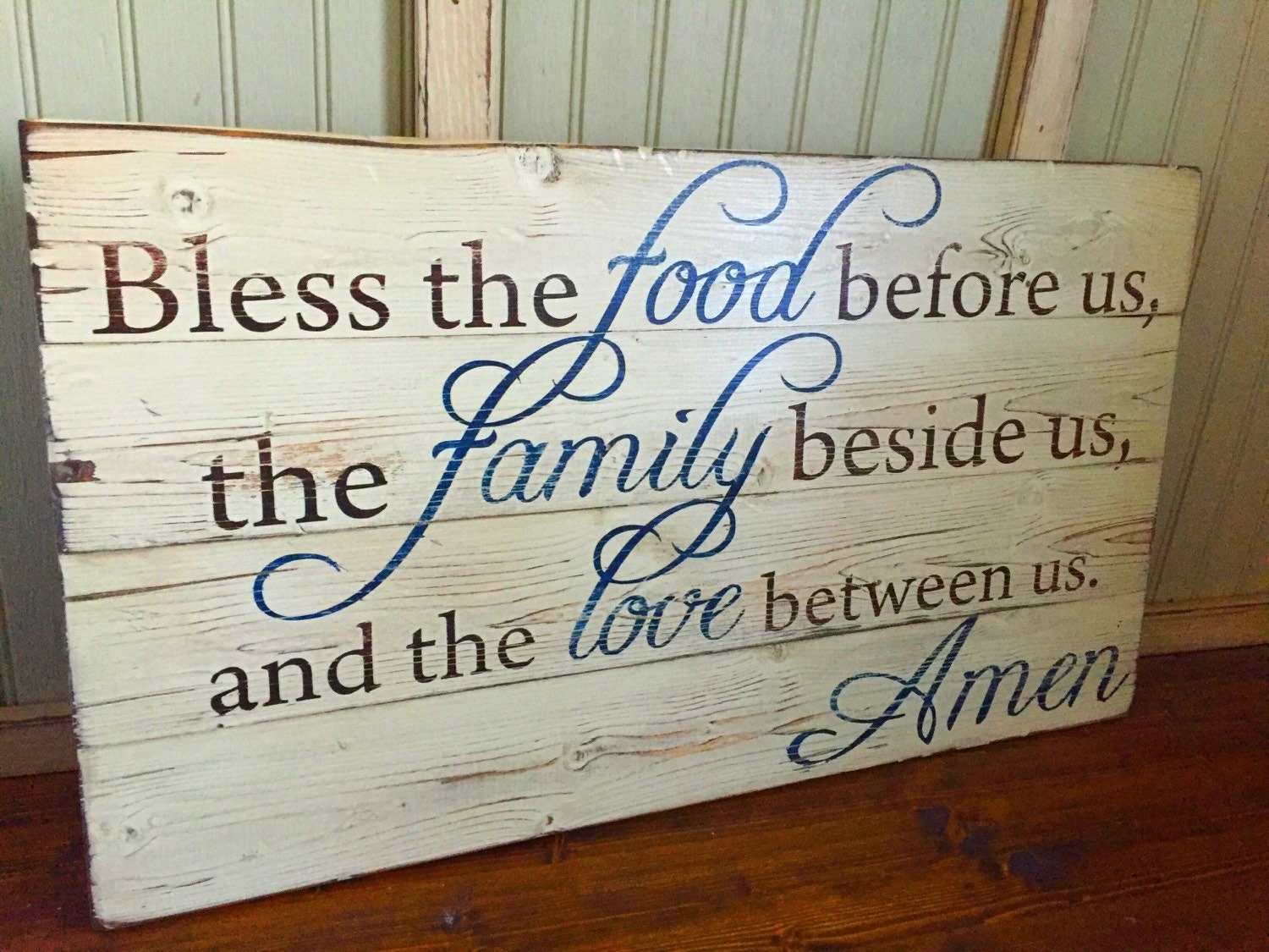 Wooden Sign Bless the Food Before Us Grace Blessing