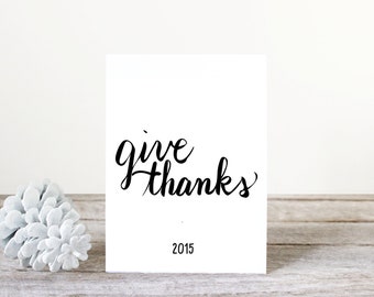 Items similar to Thanksgiving Printable Give Thanks Sign - Thanksgiving ...
