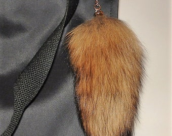 Fox tail keychain | Etsy