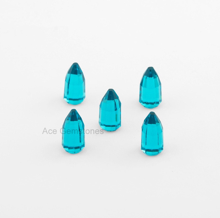 Bullet Shape Gemstone London Blue Quartz Loose Faceted