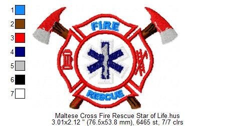 INSTANT DOWNLOAD: Star of Life Maltese Cross Fire Rescue