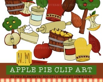 Apple pie clipart | Etsy