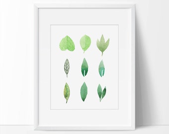 Items similar to MODERN FOLIAGE, Leaf Art, Modern Leaf Art Print, Fall ...