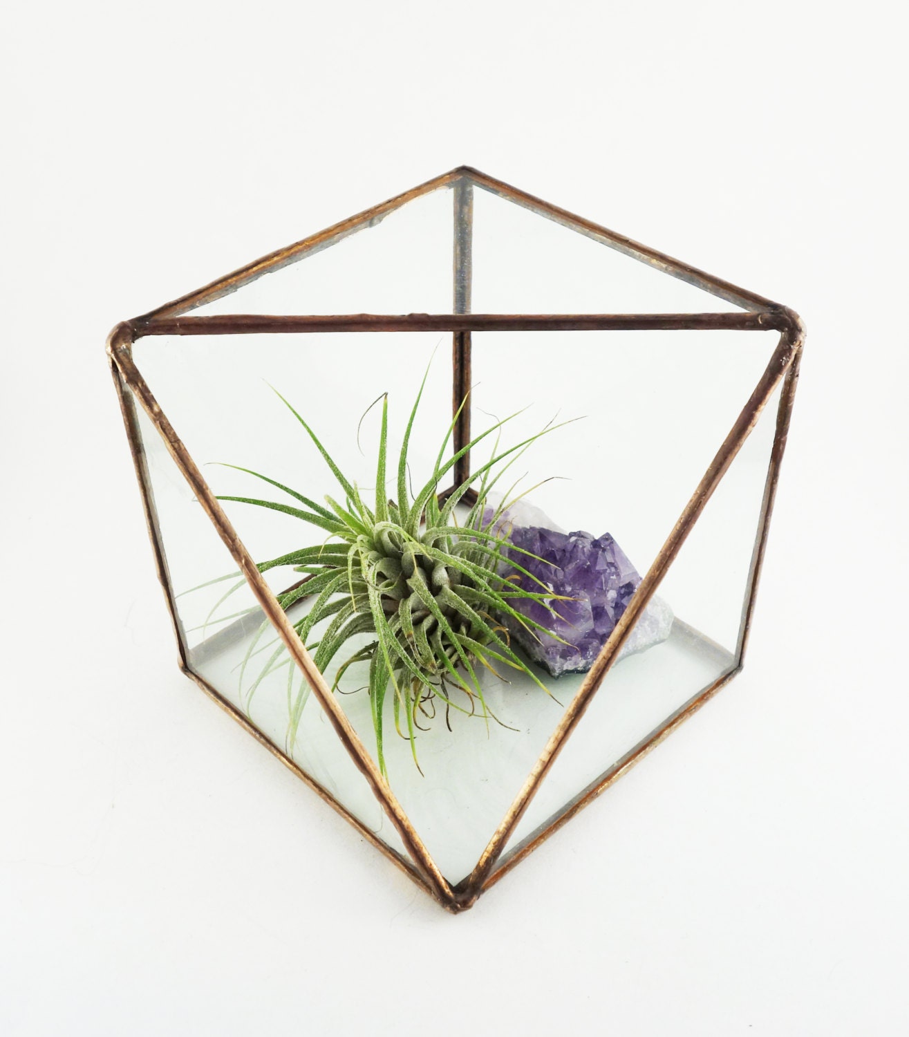 Sliced Cube Stained Glass Terrarium