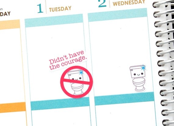 Happy Clean Toilet Bathroom Reminder Kawaii by aHappyBlueTree