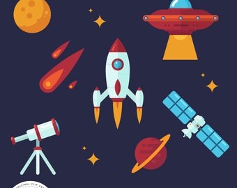 Spaceship clipart | Etsy