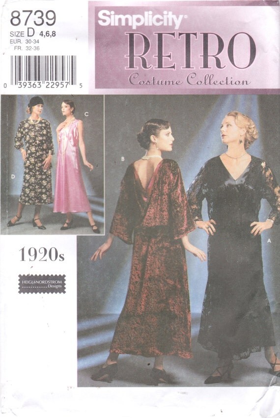 Simplicity 8739 1920s Dress Pattern Great Gatsby Downton Abbey