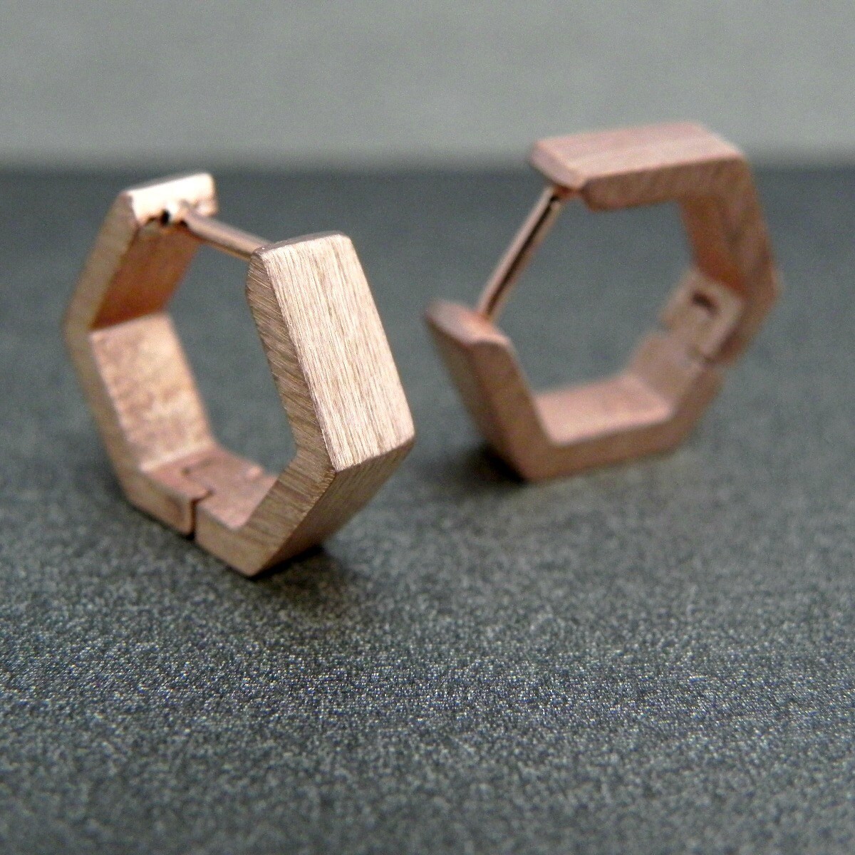 Rusted bolt nut hexagon hoop earrings mens hoop earrings