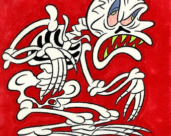 Snoopy Skeleton Print 8x10