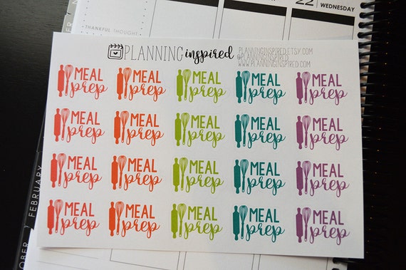 Meal Prep Stickers Meal Prep Planner Stickers Set of 20