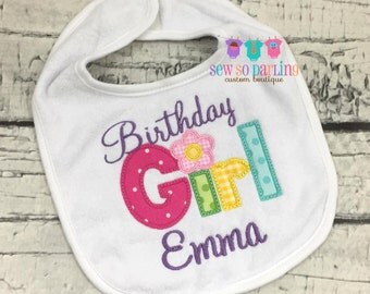 1st Birthday Bib 2nd birthday 3rd Birthday Bib White Baby