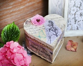 Wooden heart box | Etsy