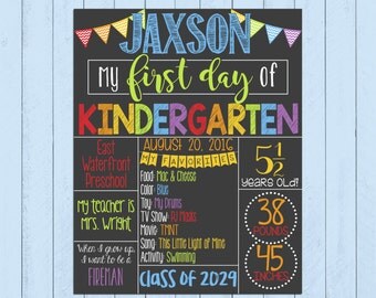 First Day of School Chalkboard Poster First by PersonalizedChalk