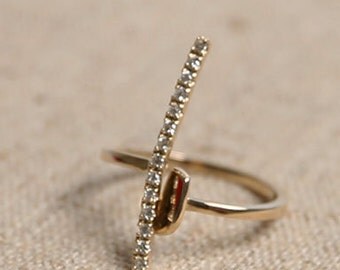 Unique diamond bar ring related items | Etsy