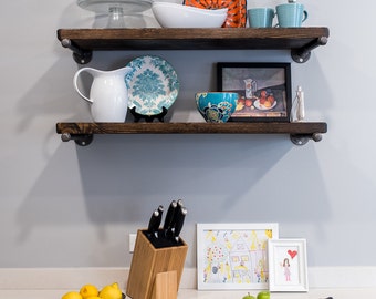 Wood and pipe console table rustic console by PipeAndWoodDesigns