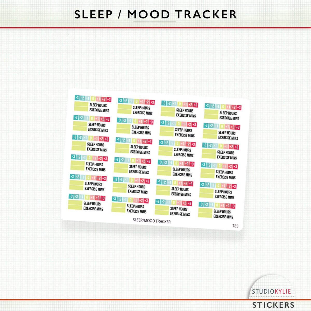 Mood Tracker Stickers Sleep And Exercise Matte by StudioKylie