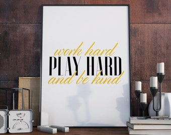 Be kind work hard | Etsy