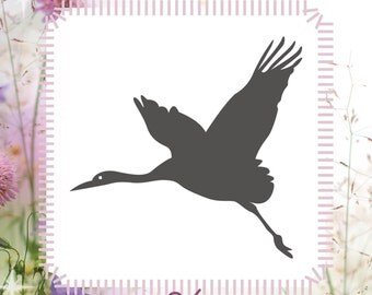 Sandhill Crane bird with patterns 11X17 print brightly