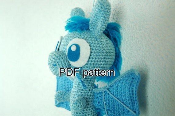 Crochet pattern Blue Dragon by Sabrinasamigurumi on Etsy