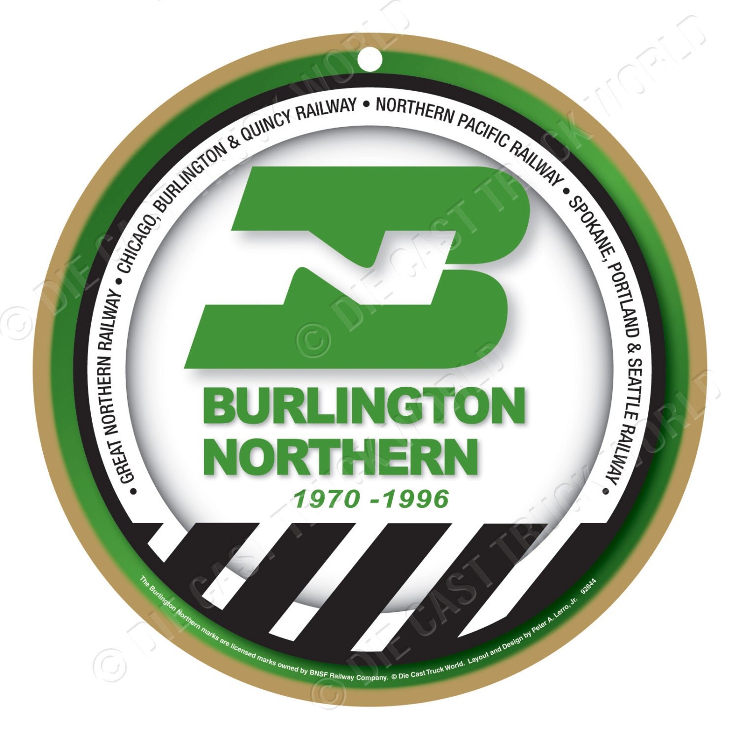 Burlington Northern Railroad Logo Wood Plaque / Sign