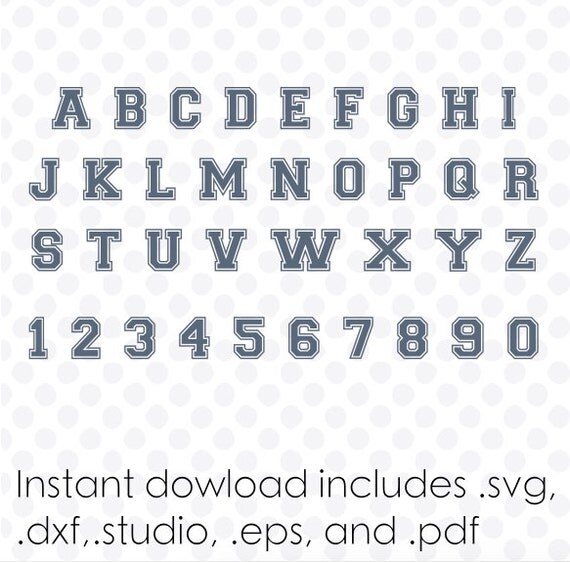 High school font svg file alphabet instant download zipped