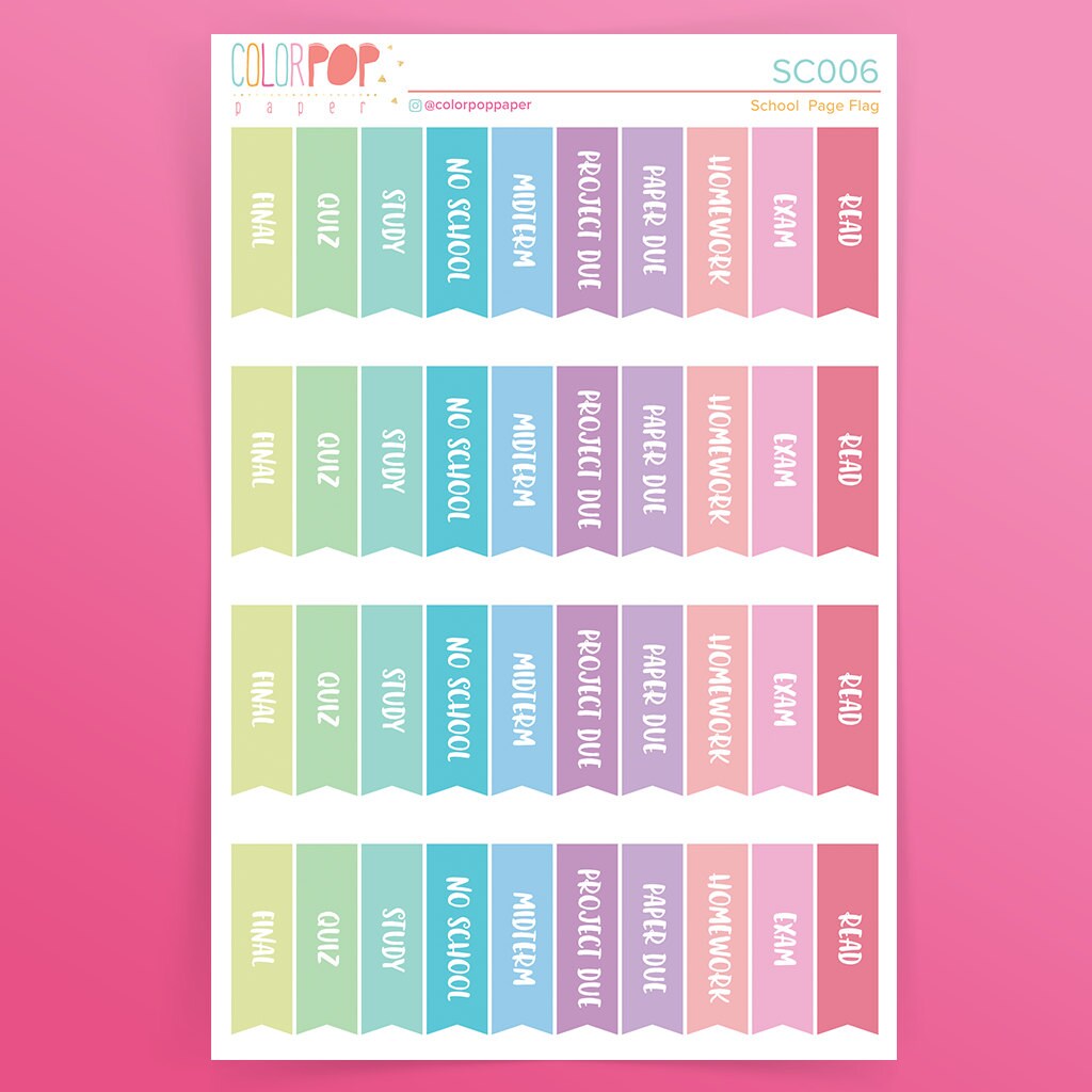 College Stickers College School Stickers College Planner
