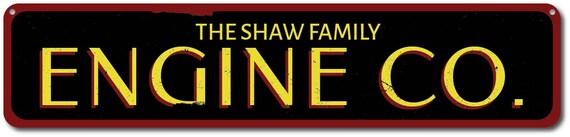 Engine Co. Sign Personalized Firefighter Family by LiztonSignShop