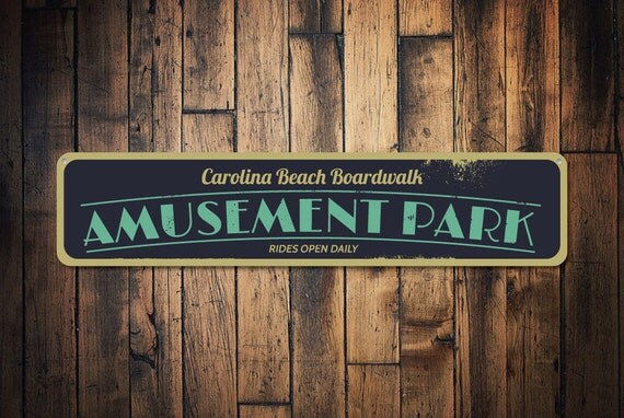 Amusement Park Sign Personalized Rides Open Daily Boardwalk