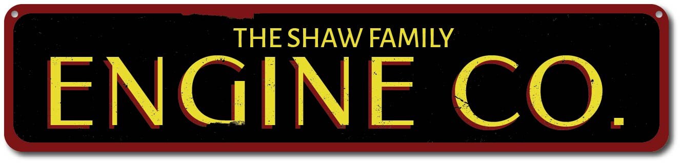 Engine Co. Sign Personalized Firefighter Family by LiztonSignShop