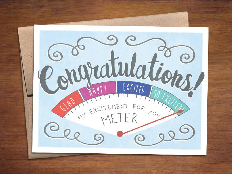 Congratulations Excited For You Card Funny Clever Humorous