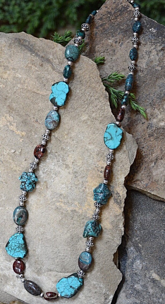Genuine Turquoise Jewelry Chunky Necklace Real Turquoise
