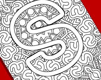 Alphabet Adult Coloring Pages Instant by debbiesprintableart
