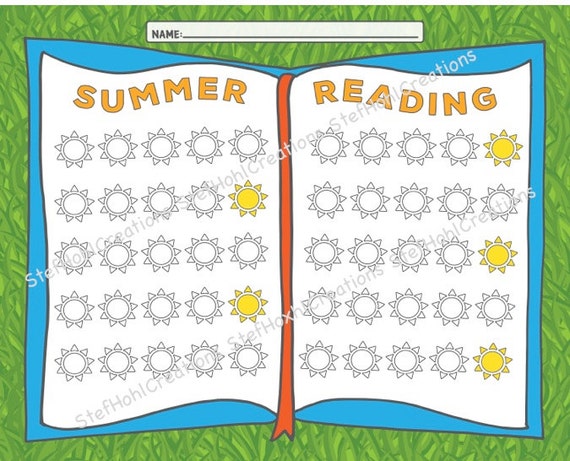 Summer Reading Chart Printable JPEG Instant by StefHohlCreations