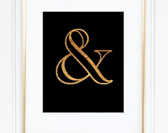 Gold foil ampersand | Etsy