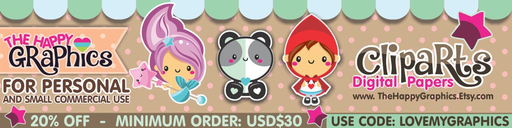 Cliparts Digital Papers & Cute Graphics by TheHappyGraphics