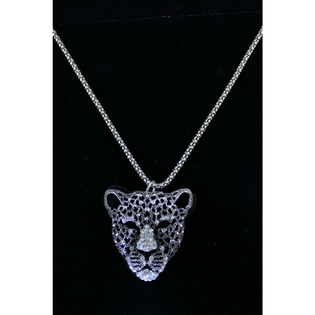 Antique silver head of leopard long pendant – Haute Juice