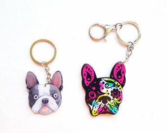 Bulldog key chain | Etsy