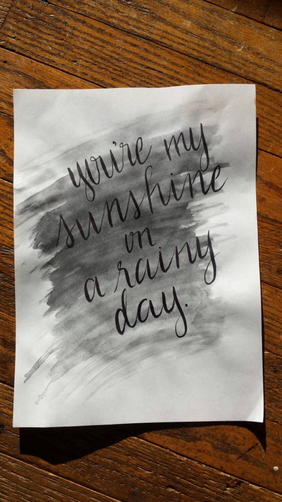 Items similar to Watercolor and Hand Drawn Calligraphy You're My ...