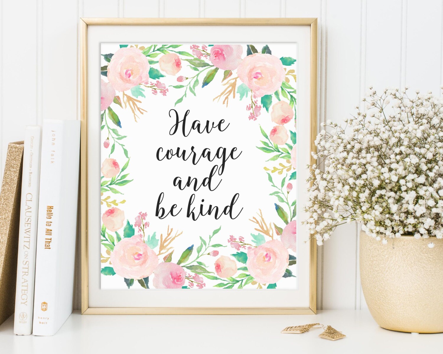 Have Courage And Be Kind Girl's Nursery Art Nursery