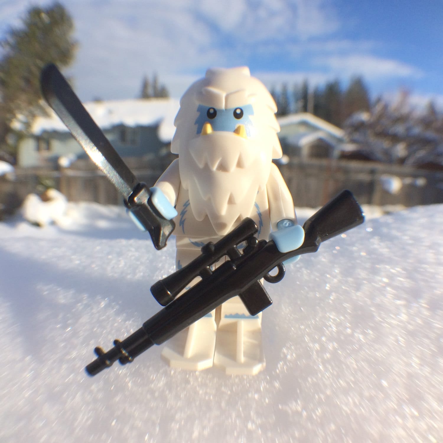 Eddie the Combat Ready Machete Yeti A Custom LEGO Minifigure