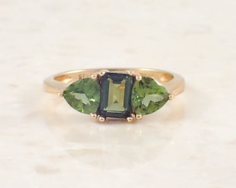 Green gold ring | Etsy