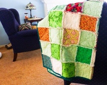Unique rag quilts related items | Etsy