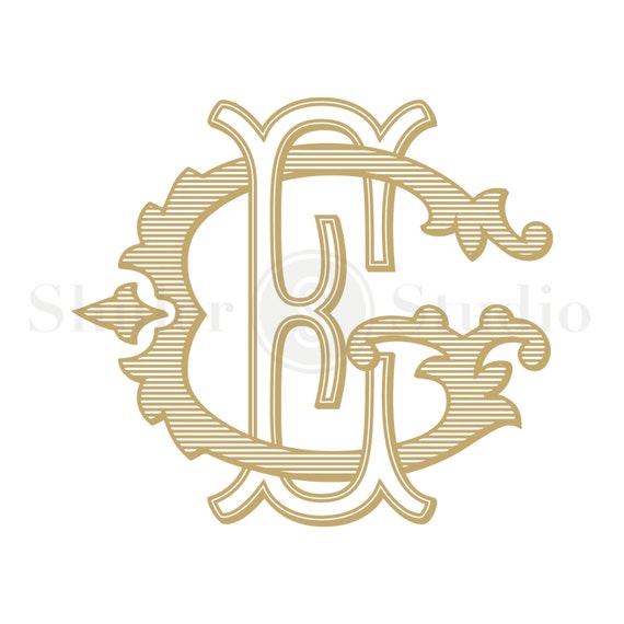 EG Monogram GE Monogram Wedding Monogram Design by ShulerStudio
