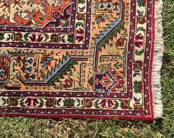 Red persian rug | Etsy