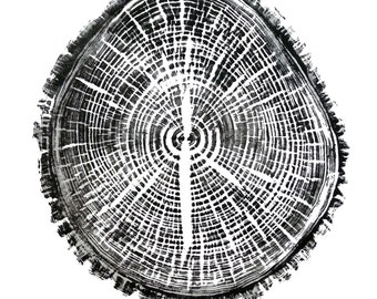 Tree ring art print | Etsy