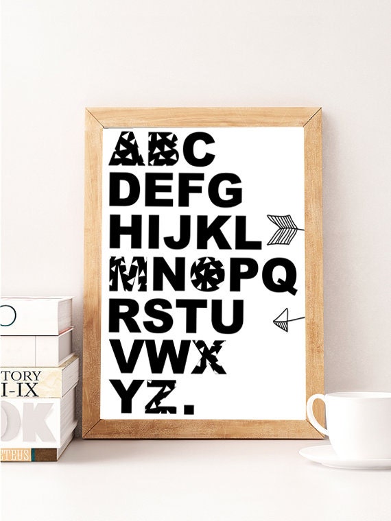 Alphabet print Arrow alphabet Kids alphabet by ArtPrintsFactory