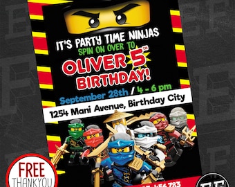 Ninjago invitations | Etsy