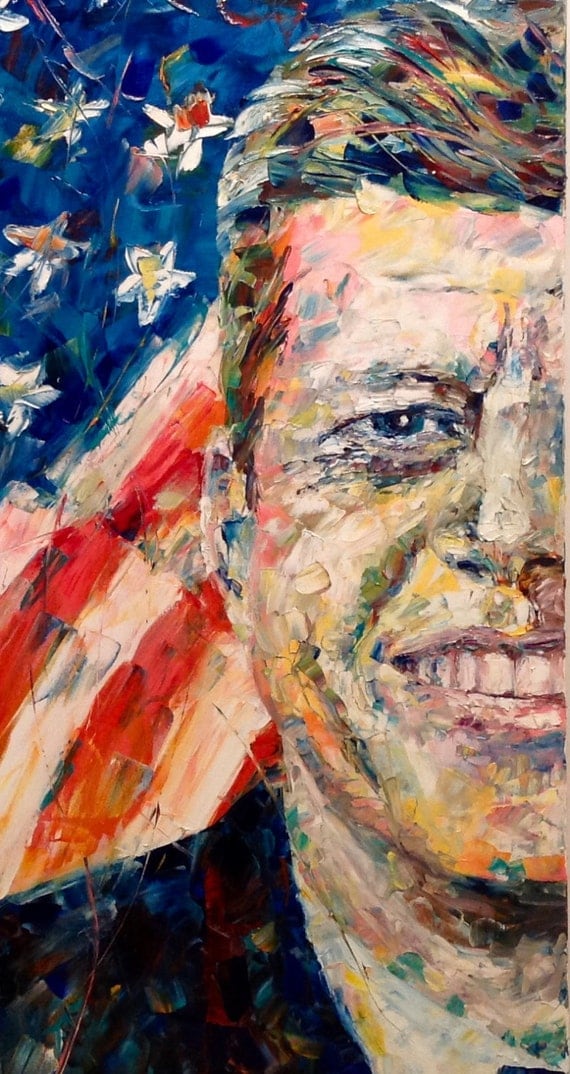 John Kennedy Painting Portrait JFK Abstract Painting Original