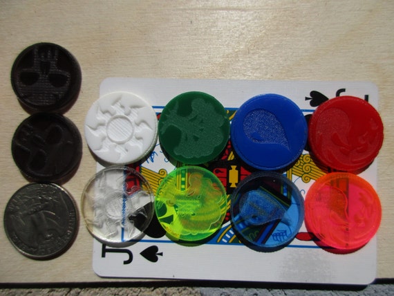 18 Magic the gathering Mana tokens coins tokens counters.